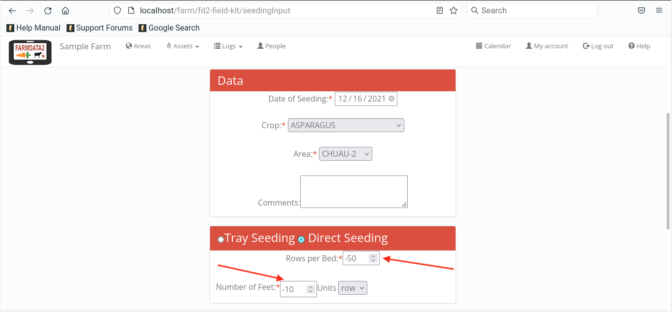 FieldKit - Seeding Input Log: Negative Value Input Allowed · Issue #345 · DickinsonCollege ...