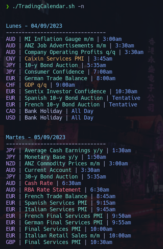 GitHub - Xi4tu/TradingCalendar: Script en Bash que muestra información del calendario económico ...