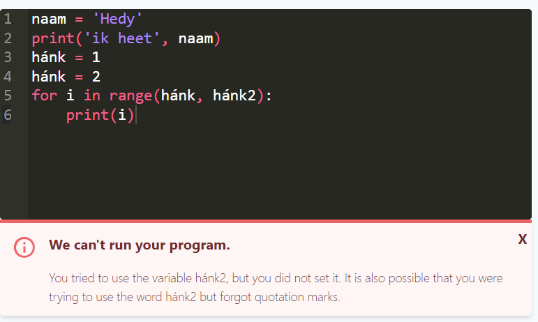 [BUG] var check needed in level 18 · Issue #1889 · hedyorg/hedy · GitHub
