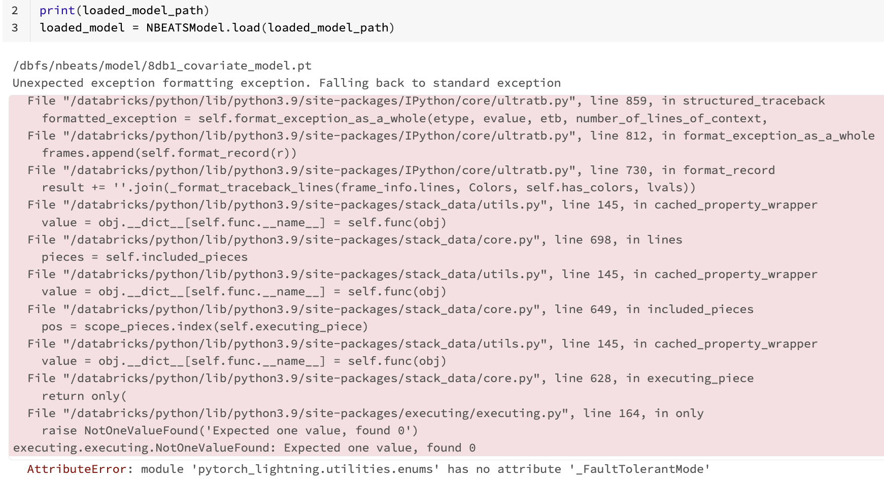 Issue With Loading Model No Attribute Faulttolerantmode · Issue 3975