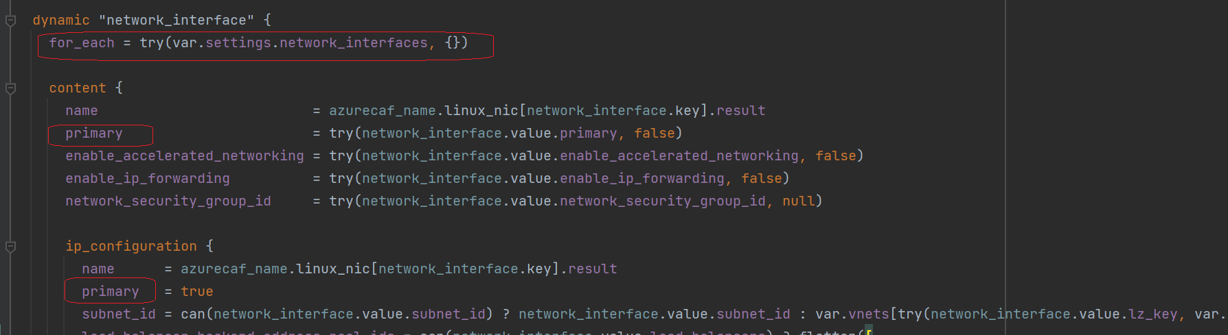 Bug report- NICs and Primary IP Logic Bug · Issue #1343 · aztfmod/terraform-azurerm-caf · GitHub