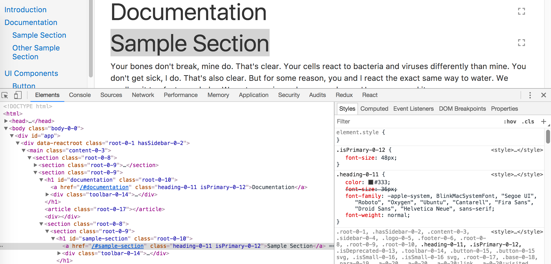 Nested section titles have the same font size · Issue #554 · styleguidist/react-styleguidist ...