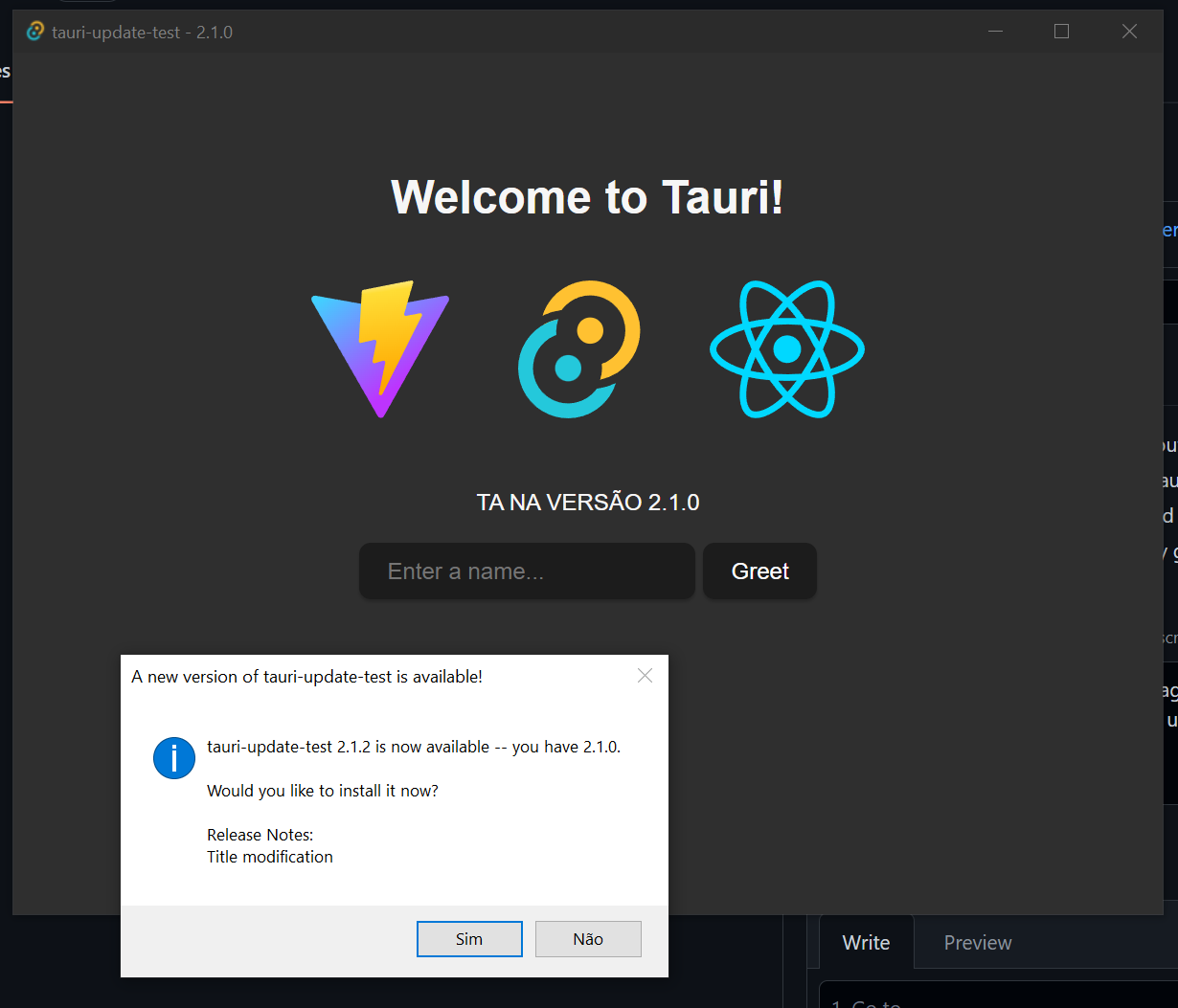 [bug] Tauri Updater Showing Up The Update Window But Not Updating · Issue 6397 · Tauri Apps