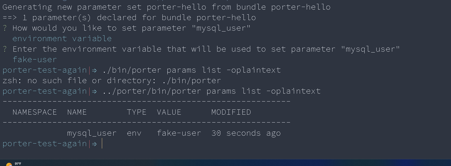 porter param generate is a no-op for local bundle · Issue #2784 · getporter/porter · GitHub