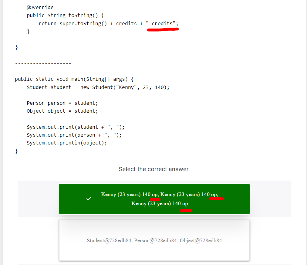 Quiz Option Incorrect Part 9 Class Inheritance Quiz Polymorphism · Issue 425 · Rage