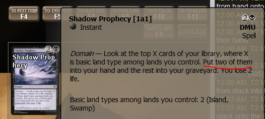 Shadow Prophecy forces you to pick two cards, but should be up to two. · Issue #11234 · magefree ...