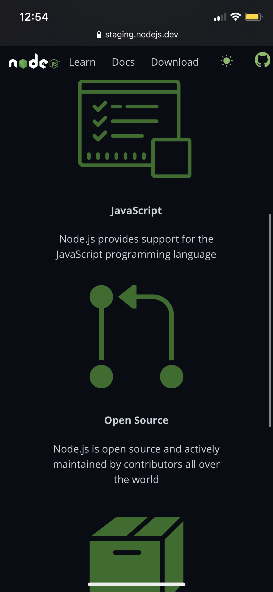 Use SVG Images for Node.js Features by ahmadawais · Pull Request #749 · nodejs/nodejs.dev · GitHub