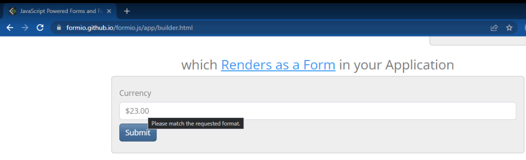 [BUG] Pattern error message on number and currency components · Issue #5141 · formio/formio.js ...