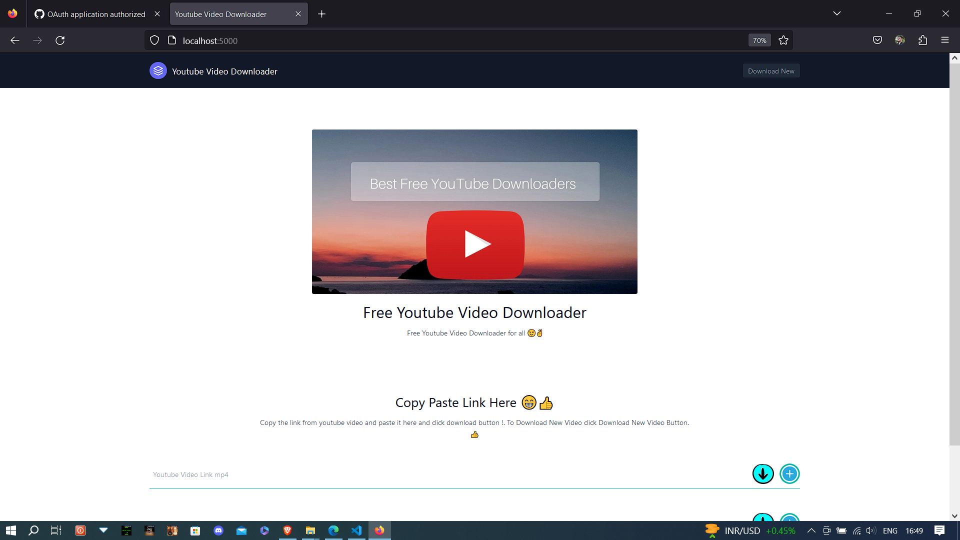 GitHub - VittalAB/Youtube-Video-Downloader: Youtube Video Downloader is Web Application built ...