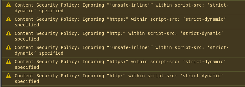 Fix warming Content Security Policy: Ignoring “https:” within script-src: ‘strict-dynamic ...