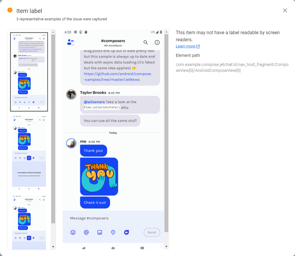 Accessibility issue with compose samples · Issue #978 · android/compose-samples · GitHub