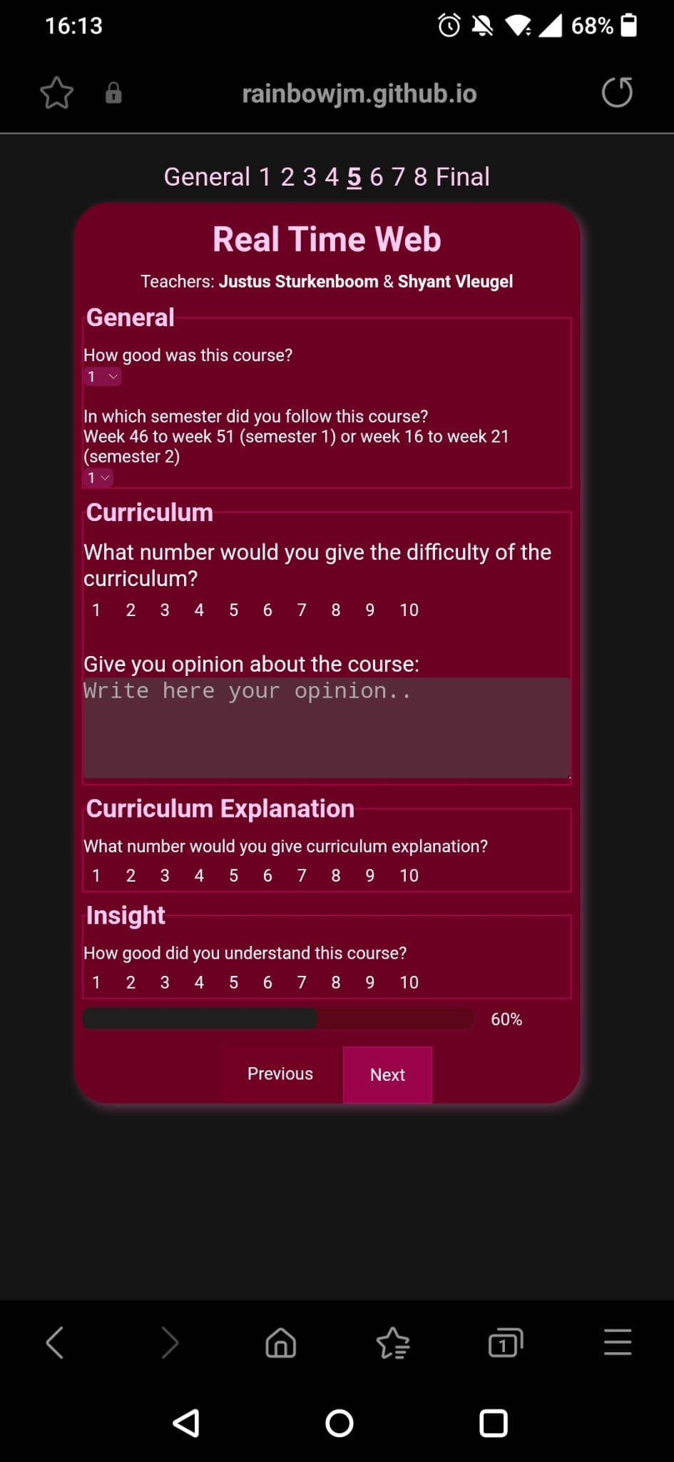 GitHub - RainbowJM/minor-enquete-bt: For the course Browser Technologies, made a website product ...