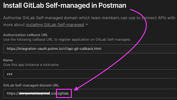 Postman Connection Should Allow Page Paths As Part Of The Url To The Self Managed Gitlab 0143