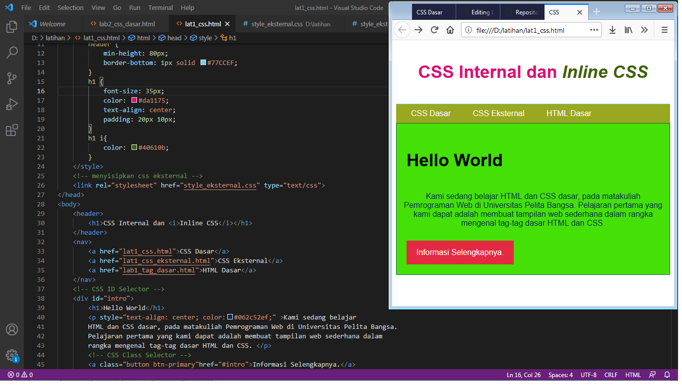 GitHub - Monika-Pakpahan/Lab2Web: Tugas Praktikum 2 Matakuliah Pemrograman Web Tentang CSS Dasar