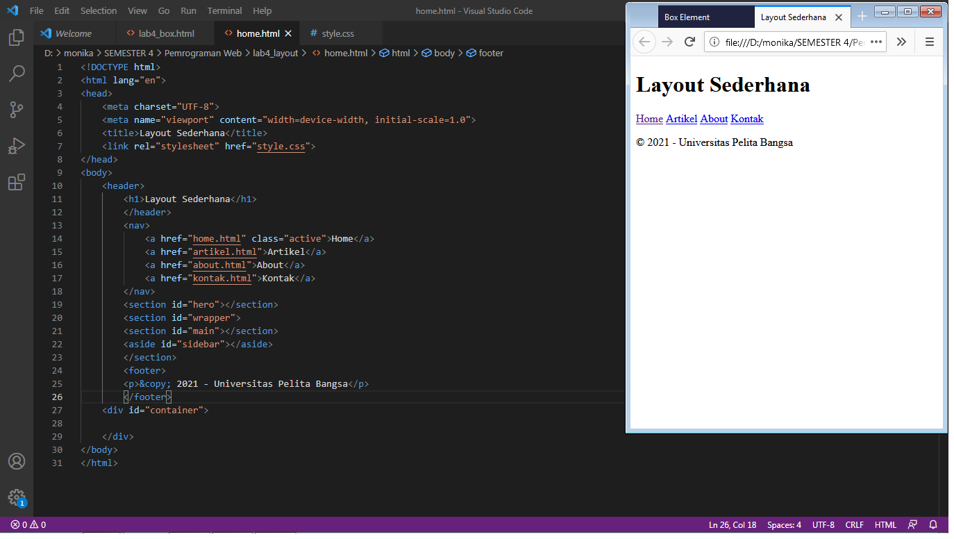 GitHub - Monika-Pakpahan/Lab4Web: Tugas praktikum 4 matakuliah pemrograman web Universitas ...
