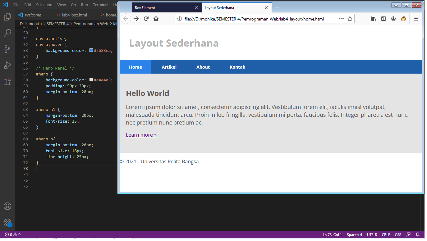 GitHub - Monika-Pakpahan/Lab4Web: Tugas praktikum 4 matakuliah pemrograman web Universitas ...