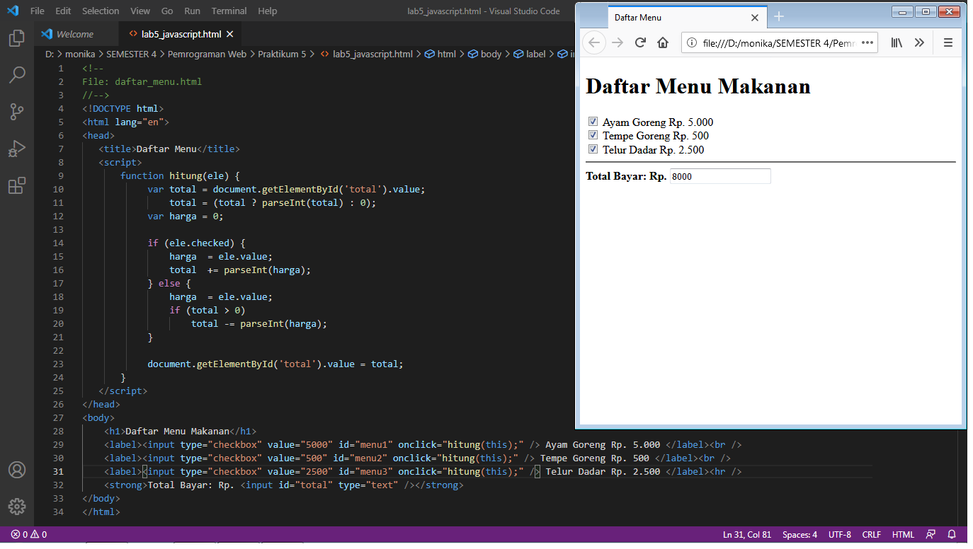 GitHub - Monika-Pakpahan/Lab5Web: Tugas Praktikum 5 Matakuliah Pemrograman Web Universitas ...