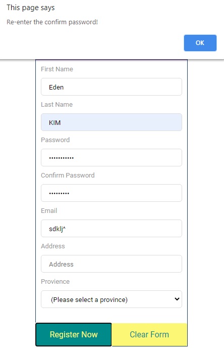 GitHub - Edennyk/FormValidation: Academic Project: Form Validation