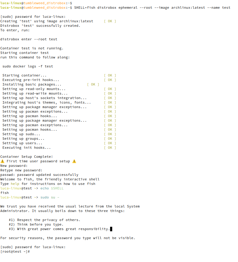 [Error] Username is not in the sudoers file. · Issue #899 · 89luca89/distrobox · GitHub