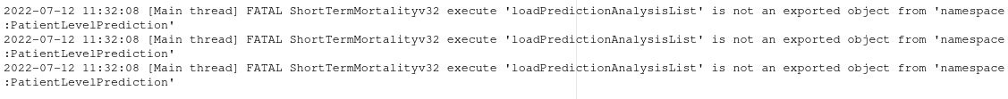 loadPredictionAnalysisList is not an exported object from 'namespace:PatientLevelPrediction ...