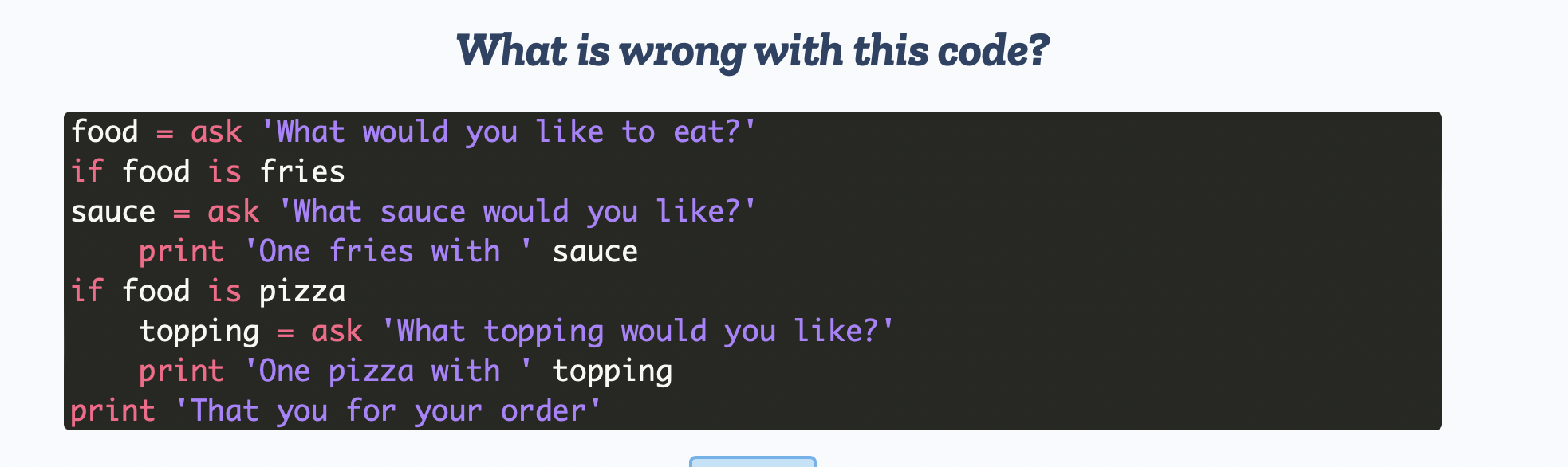 [CONTENT] Level 8, English, Quiz · Issue #3506 · hedyorg/hedy · GitHub