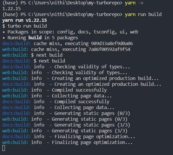 Unable To Build Example Project · Issue 1158 · Vercel Turborepo · Github