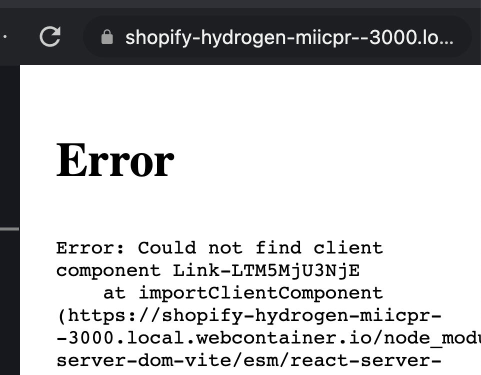 [BUG] Could not find client component Link · Issue #1545 · Shopify/hydrogen-v1 · GitHub