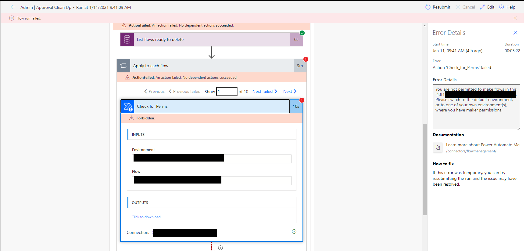 [BUG]: You are not permitted to make flows in this '...'. Please switch to the default ...