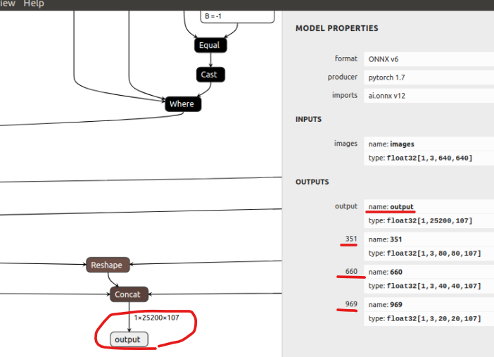 In yolov3.onnx converted from yolov3.pt, in layer ID 371, 391, output, which are boxes and which ...