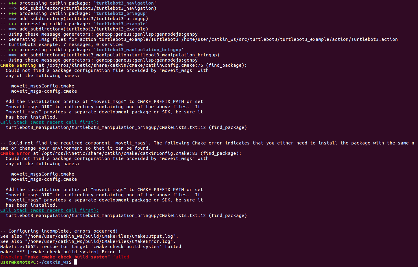 OpenManipulator catkin_make error · Issue #38 · ROBOTIS-GIT/turtlebot3_manipulation · GitHub