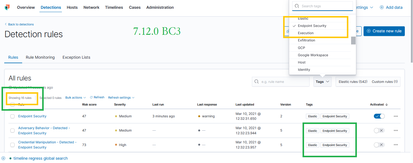 [Security Solution] Tag of some of the Elastic Rule has been changed ...