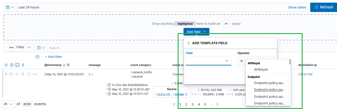[Security Solution] In proper Field drop down is displaying for few seconds when click on "Add ...
