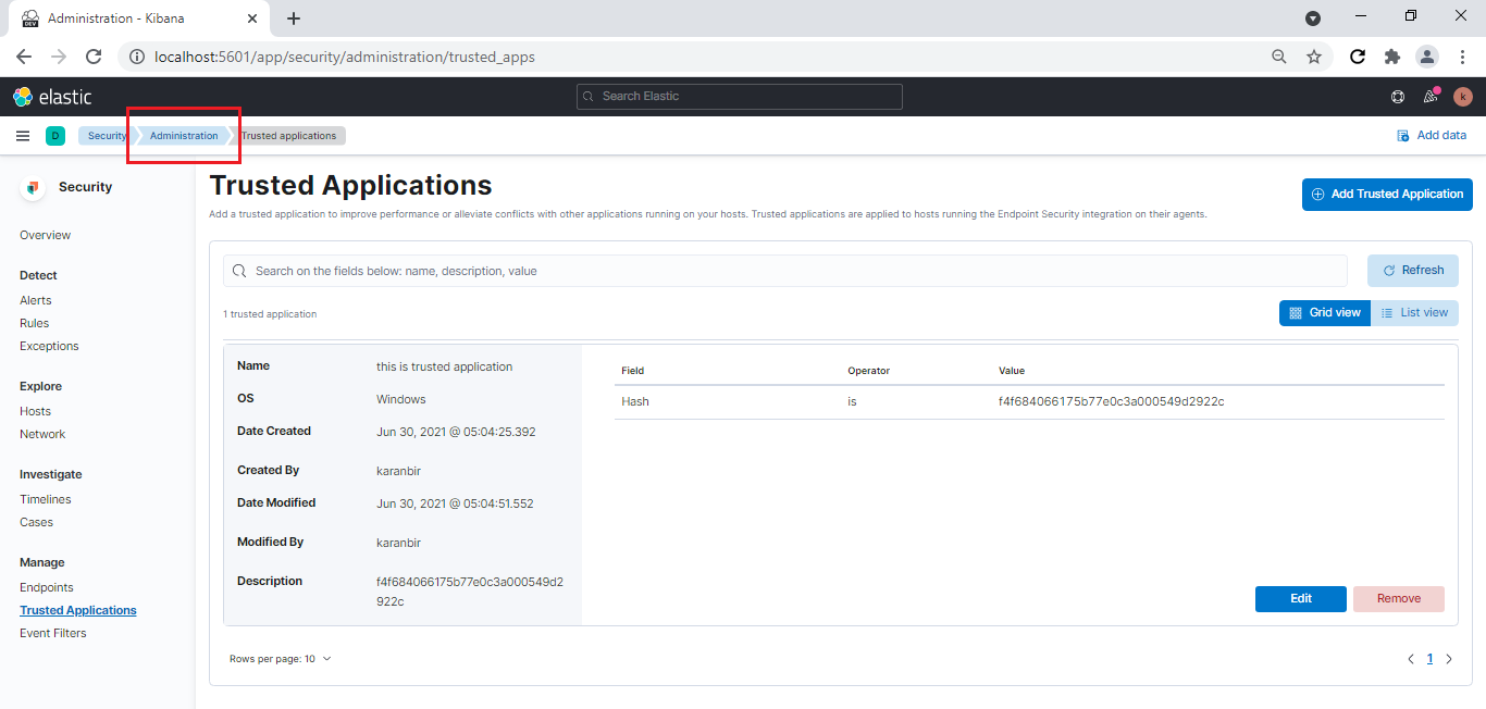 [Security Solution]Align Breadcrumb info for Endpoint,Trusted app and Event Filter as per update ...