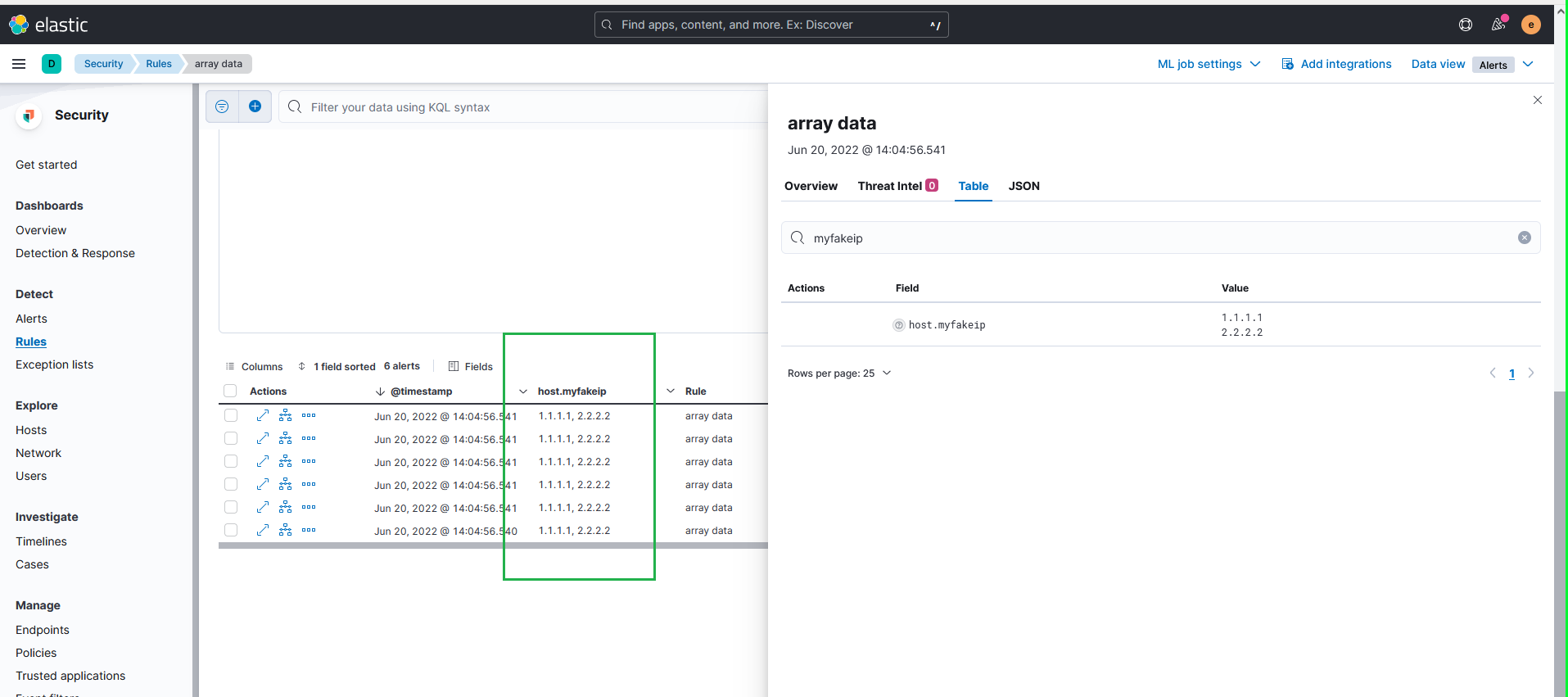 [Security Solution] Arrays not properly formatted on alerts table · Issue #125770 · elastic ...