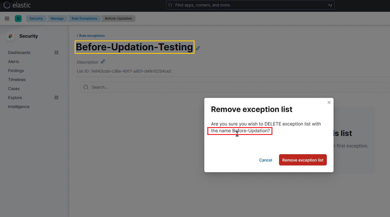 [Security Solution]Exception Shared list details page components not update until refresh ...