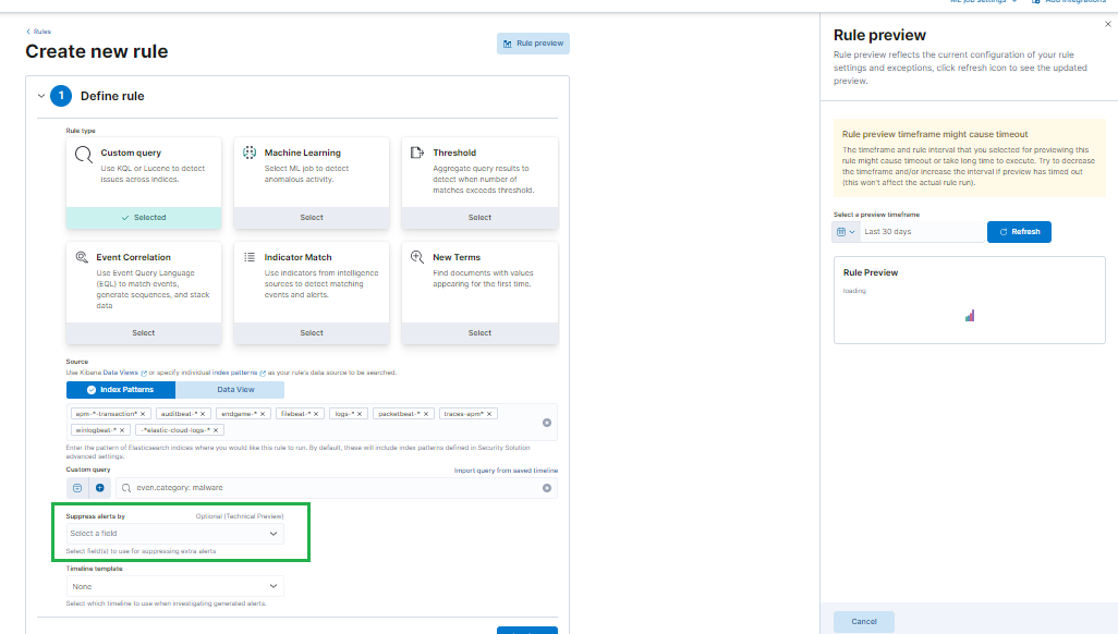 [BUG] Suppressed Field under Rule Creation modal missing · Issue #2854 · elastic/security-docs ...