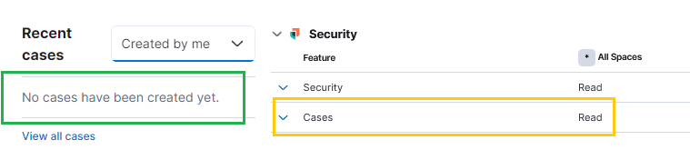 [Security Solution]Incorrect text under "No cases have been created yet." to custom users with ...