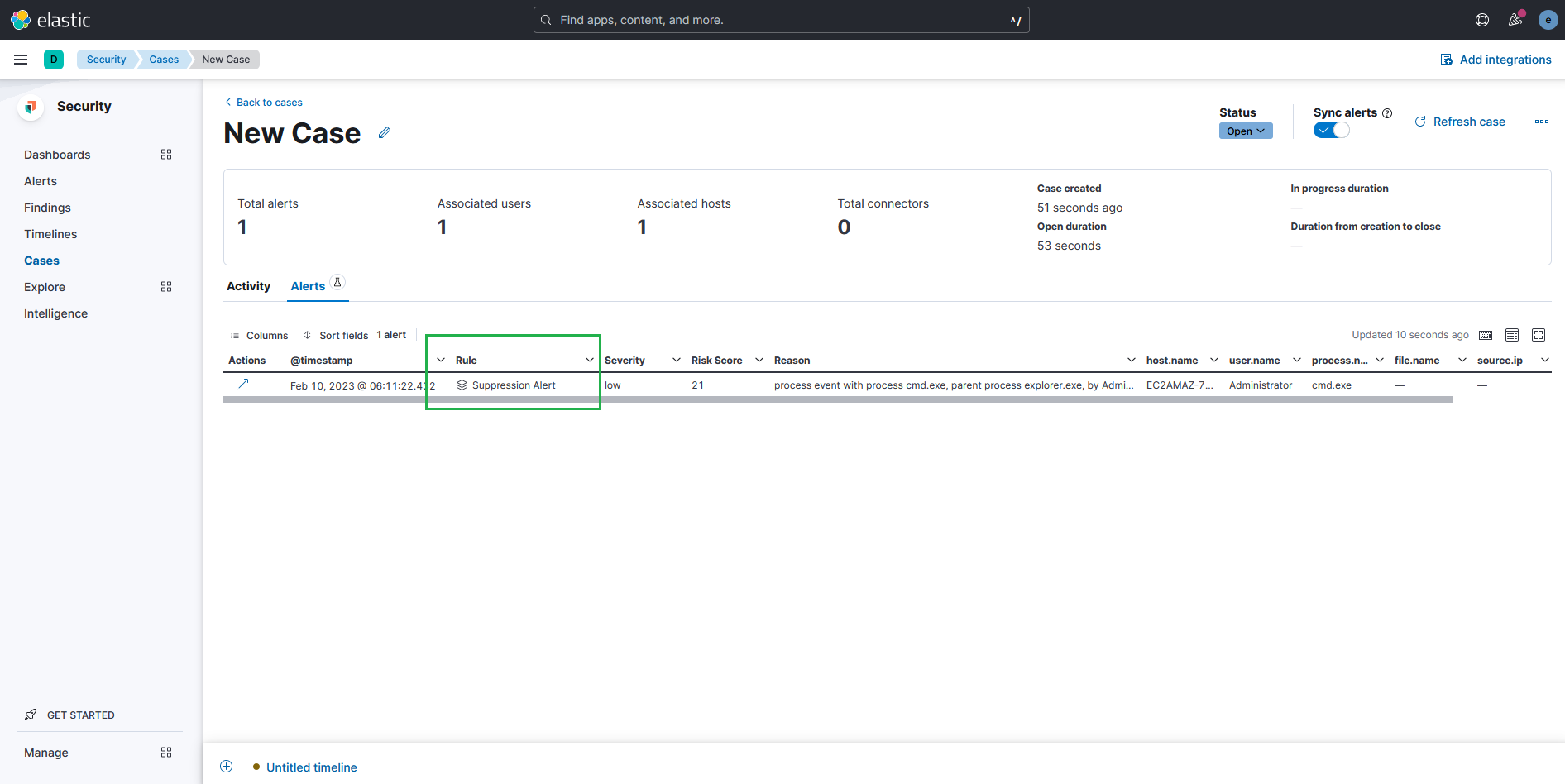 [Security Solution] Suppression alert icon is not displayed under cases > alerts tab · Issue ...
