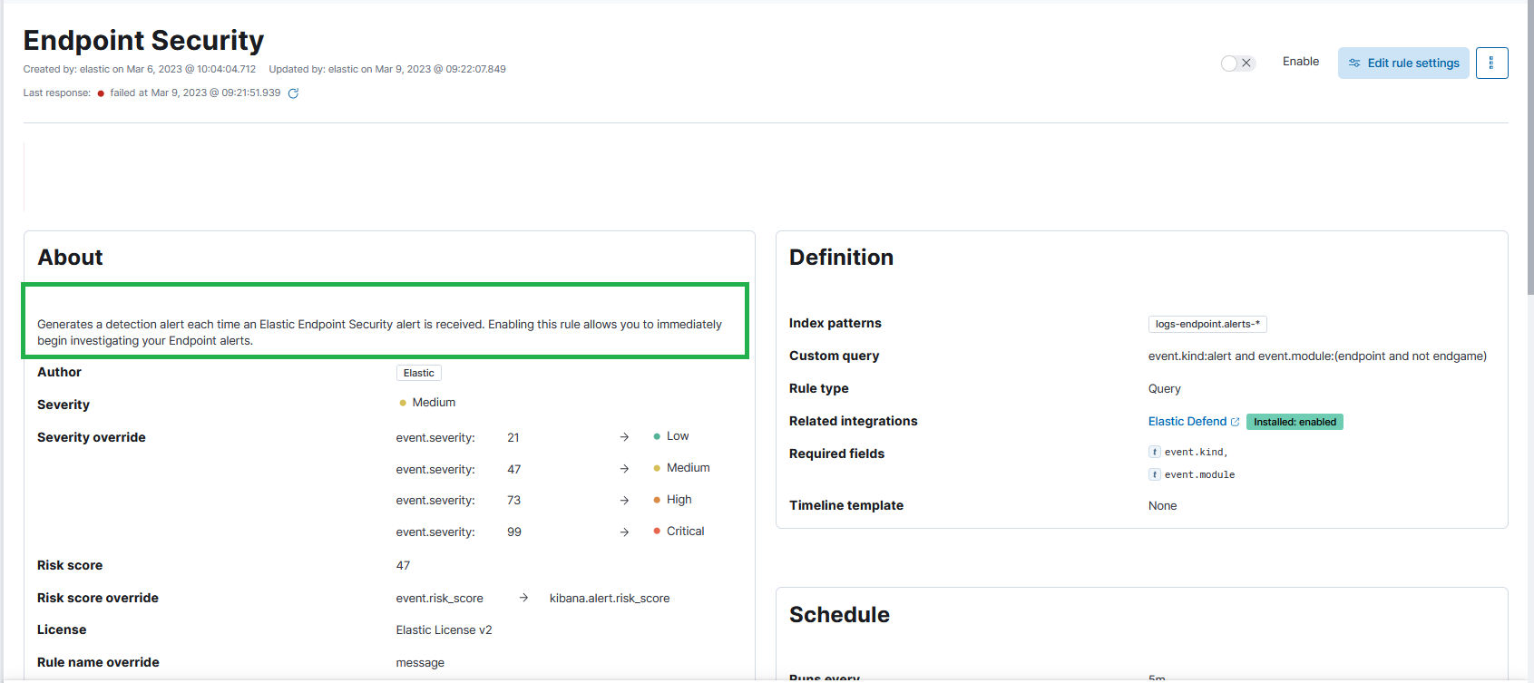 [Security Solution]: Description under prebuilt and custom created rules details page is not ...