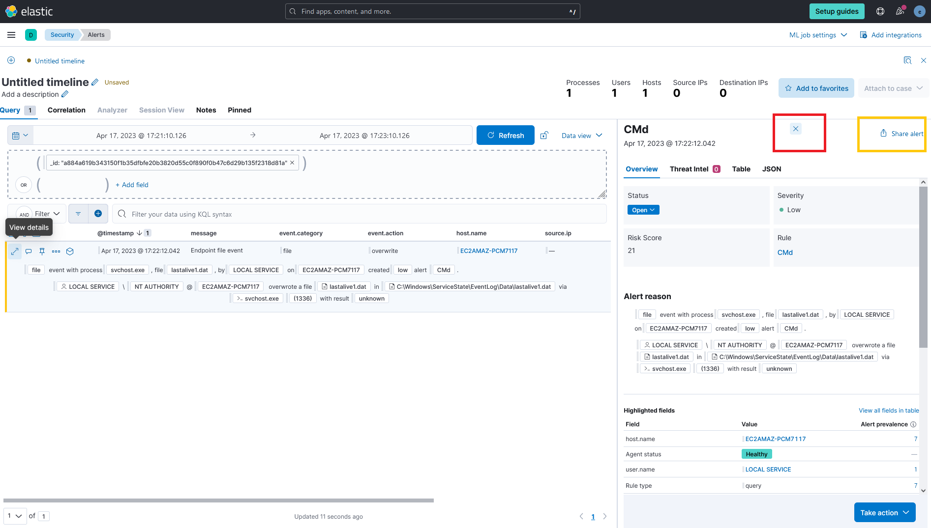 [Security Solution]Cross Icon misaligned with the Share Alert Icon on ...