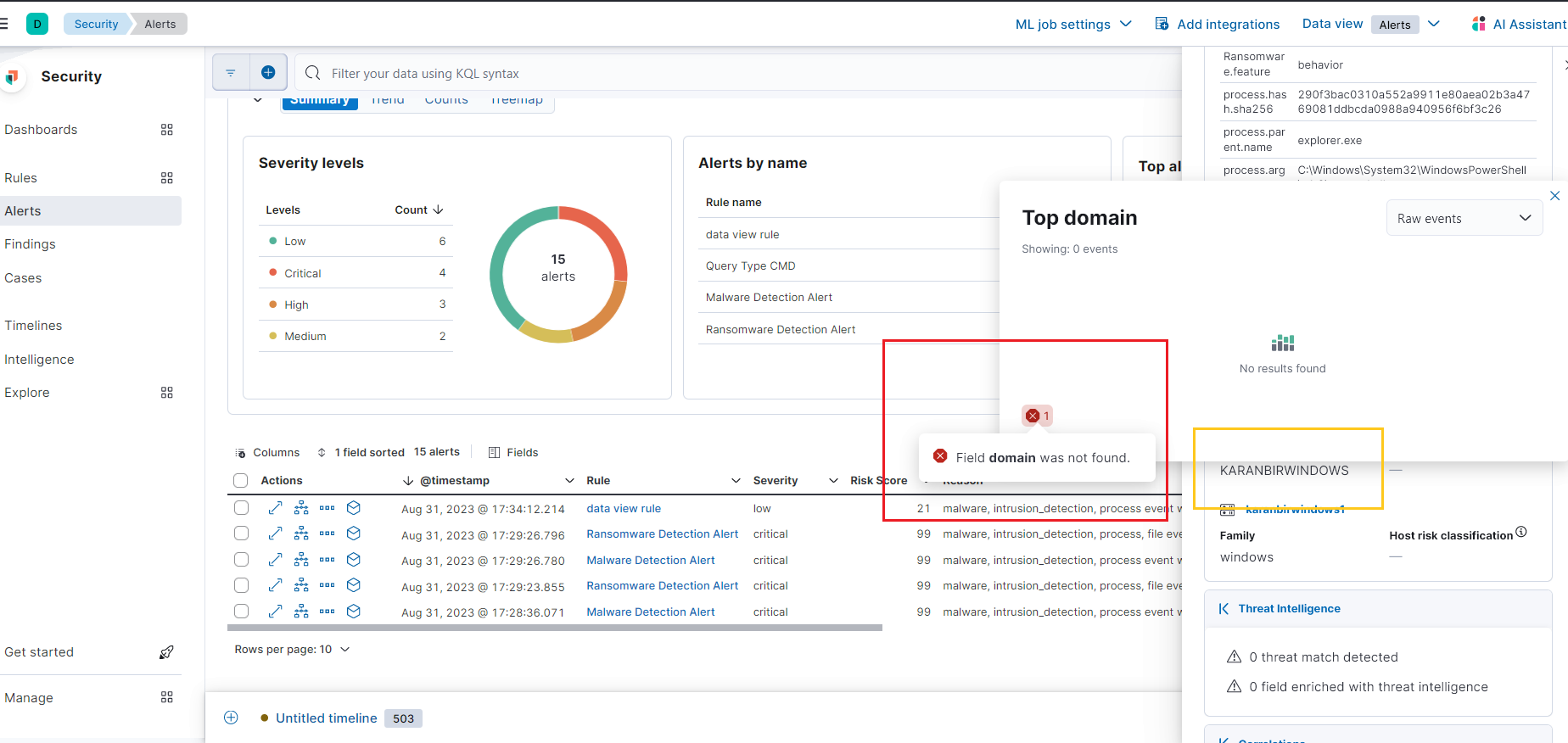 [Security Solution]Show top modal not showing details for user domain ...