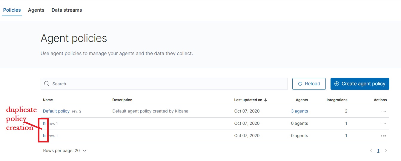 [Ingest Manager] Agent configuration names should be unique · Issue #71651 · elastic/kibana · GitHub