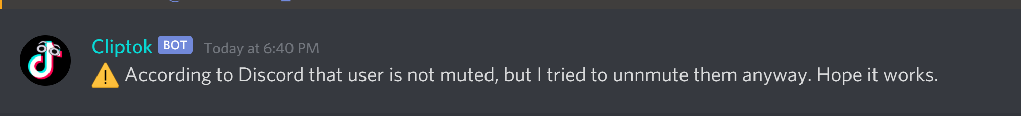 Typo in unmute error message · Issue #12 · Erisa/Cliptok · GitHub