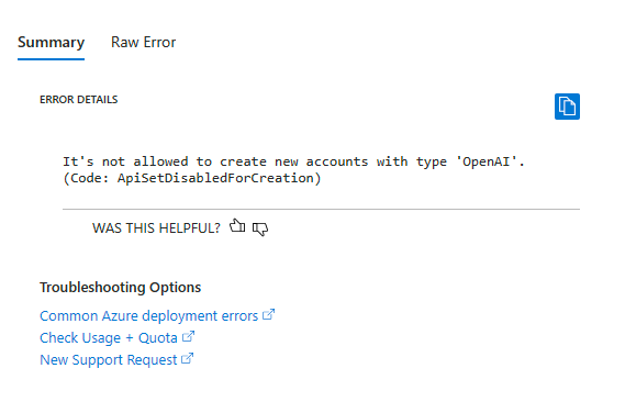 Unable To Deploy Openai · Issue 269 · Azure Samplesazure Search 9170