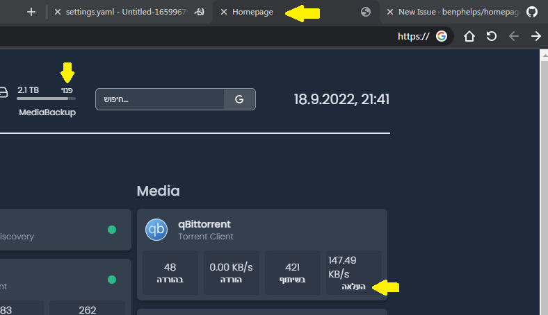 [bug] Settings Yaml Not Working · Issue 212 · Gethomepage Homepage · Github