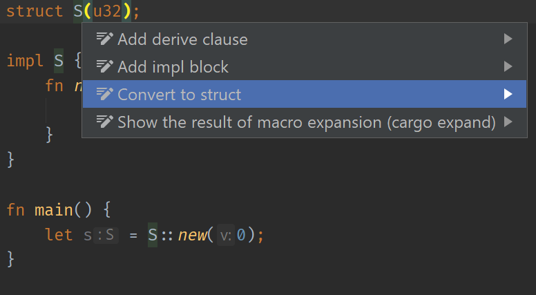 Convert to block struct refactor is overeager · Issue #5017 · intellij-rust/intellij-rust · GitHub