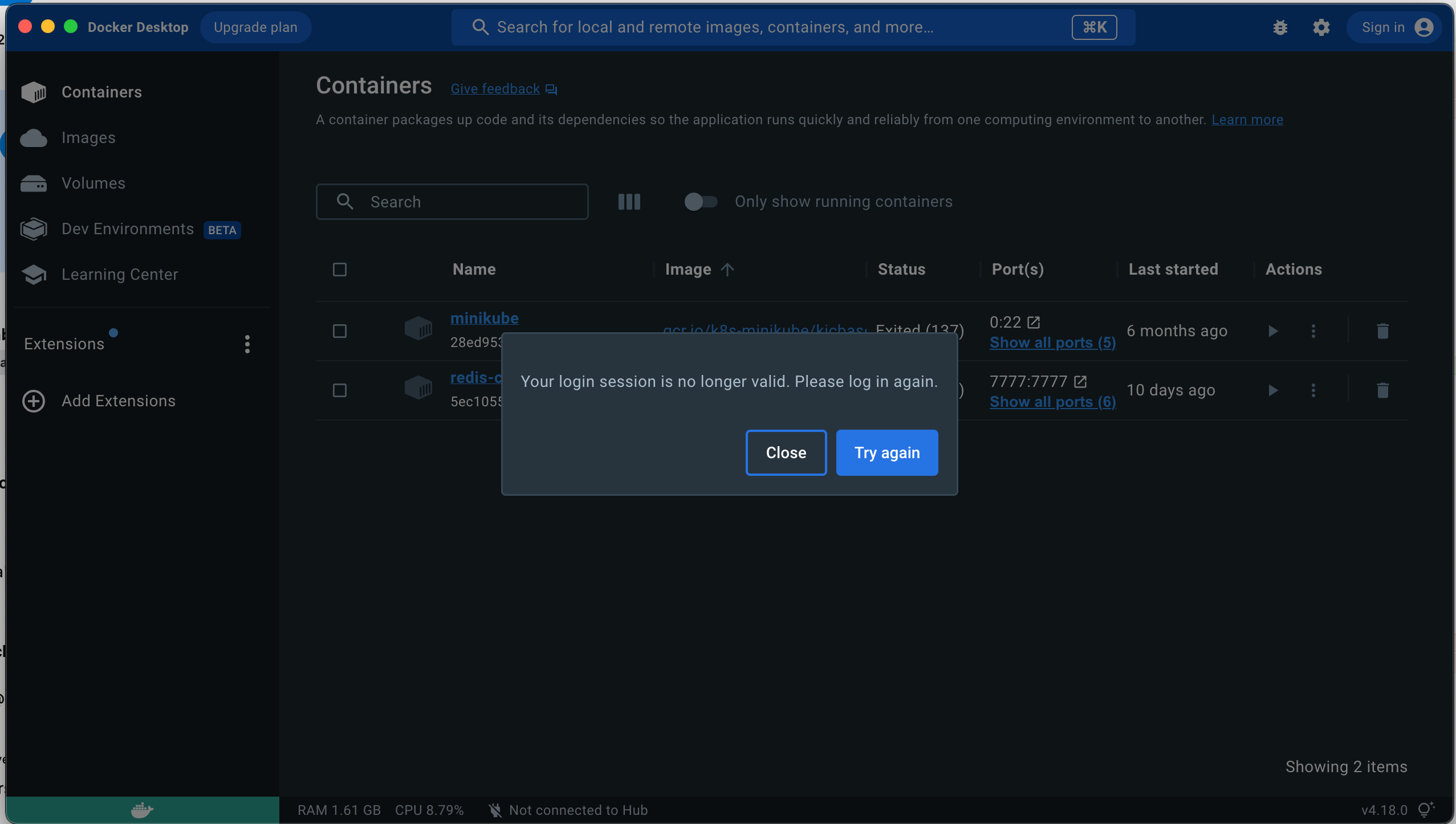 Docker Desktop Application is kept/keep logging me out. · Issue #12745 · docker/for-win · GitHub