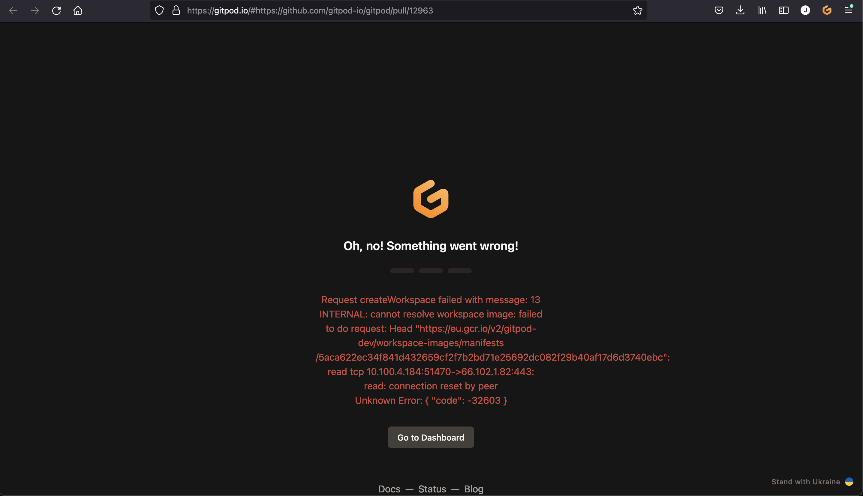 Improve getBlob resilience to remote disconnections · Issue #11847 · gitpod-io/gitpod · GitHub
