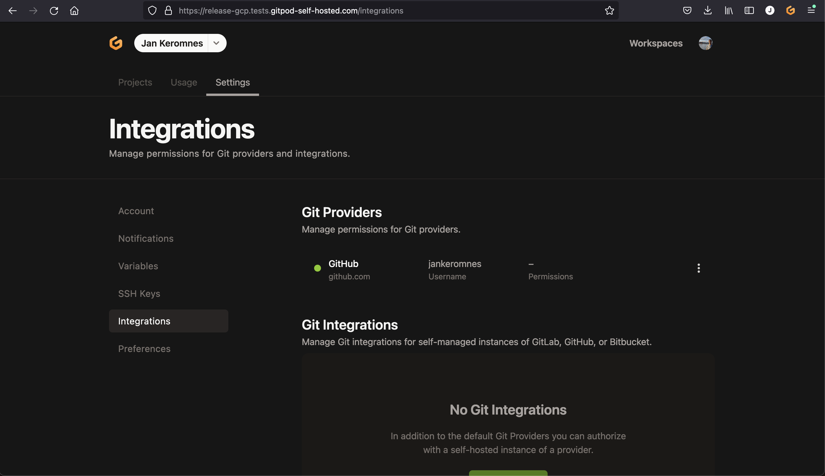 Cannot Create New Project On Self Hosted September Rc Build · Issue 13395 · Gitpod Iogitpod