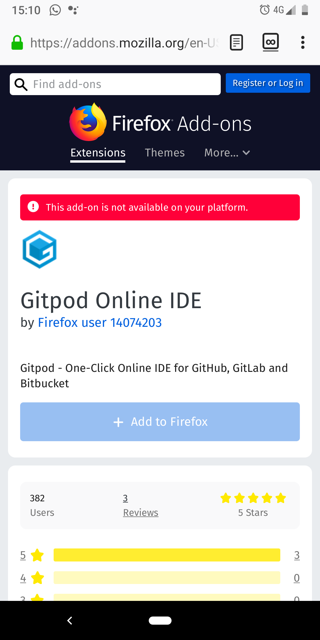 Dont Suggest The Web Extensions On Mobile · Issue 386 · Gitpod Iogitpod · Github